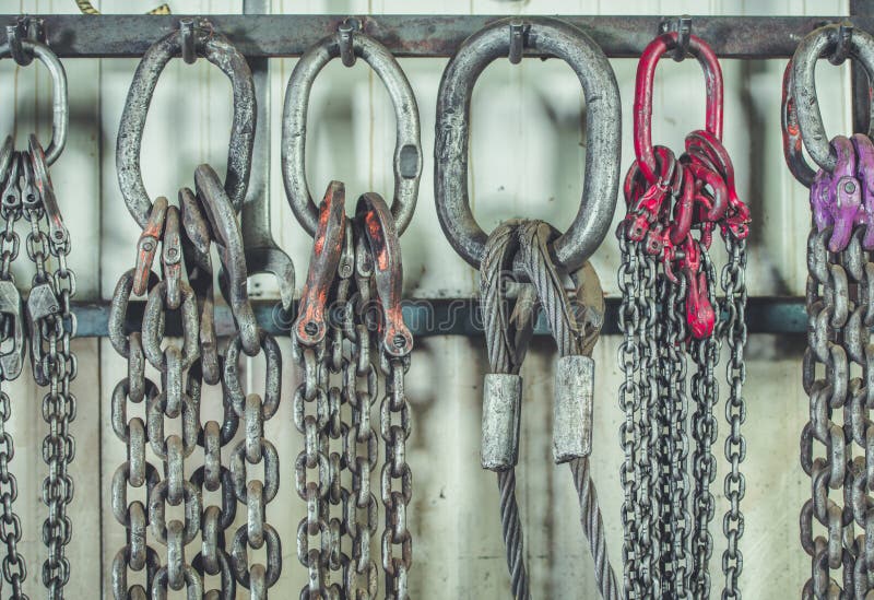 Heavy Duty Lifting Chains stock image. Image of industry - 150806877