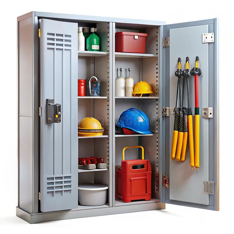Locker for Tools and Equipment Isolated on White Background Stock ...