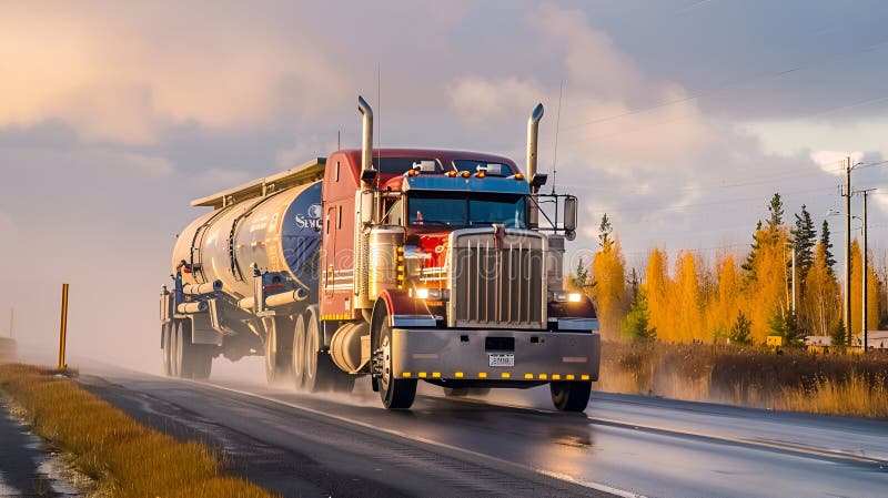 Heavy Duty Long Vehicle on the Highway Stock Illustration ...