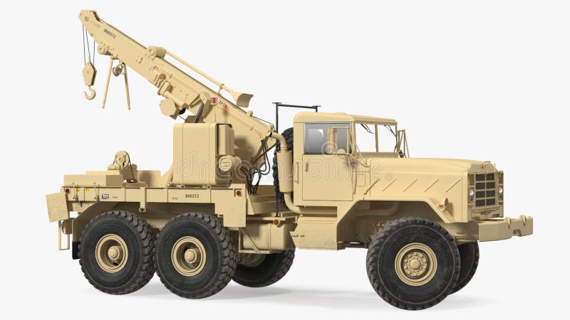 Heavy Duty Military Vehicle with Crane Attachment Stock Photo - Image ...
