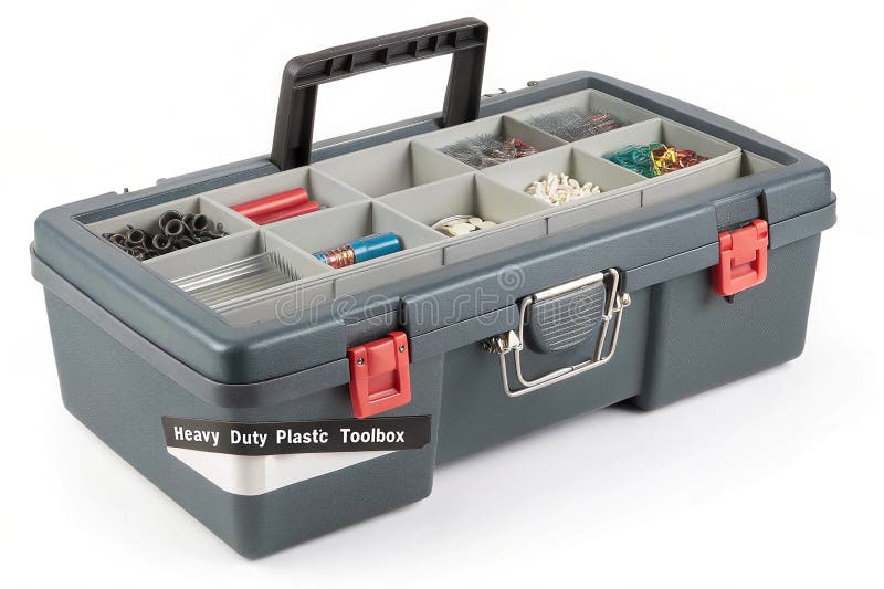 Heavy-duty Plastic Toolbox with Multiple Compartments Stock ...