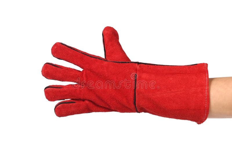 Heavy-duty red glove. stock image. Image of construction - 34958597