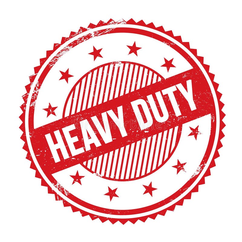 HEAVY DUTY Text Written on Red Grungy Round Stamp Stock Illustration ...