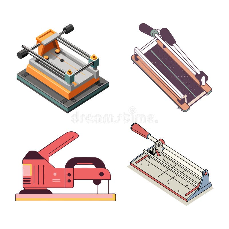 Heavy-Duty Tile Cutter Best Tools for Tiling. Stock Illustration ...