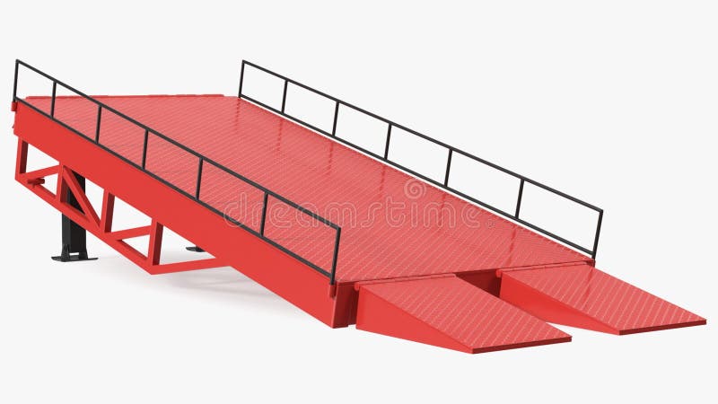 Heavy Duty Warehouse Loading Ramp with Safety Rails Stock Photo - Image ...
