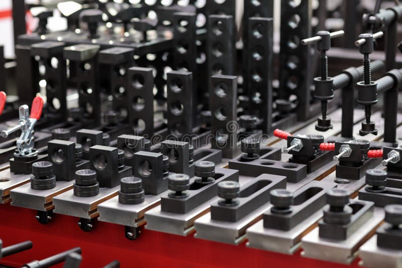 Heavy Duty Welding Table and Fixtures Kit Close Up Stock Photo - Image ...