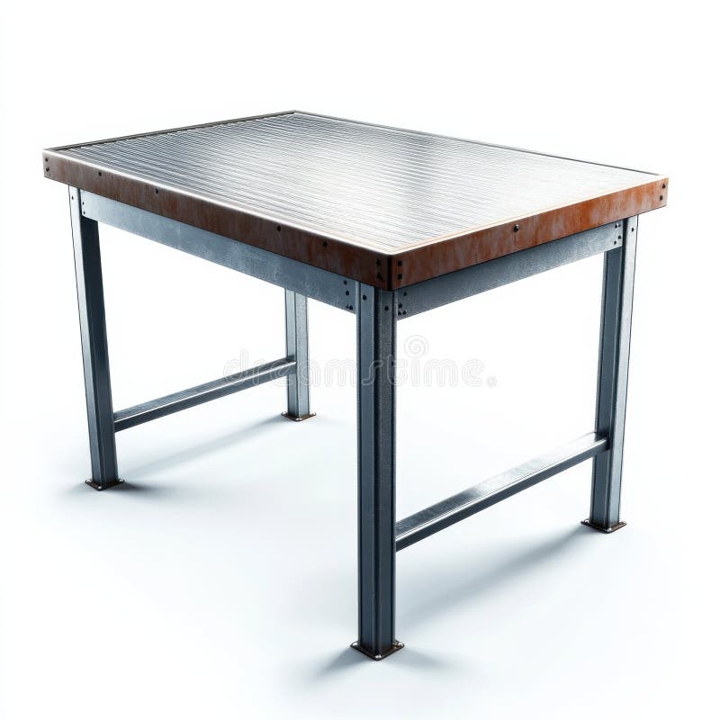 Heavy Duty Workshop Table with Metal Frame and Sturdy Design Stock ...