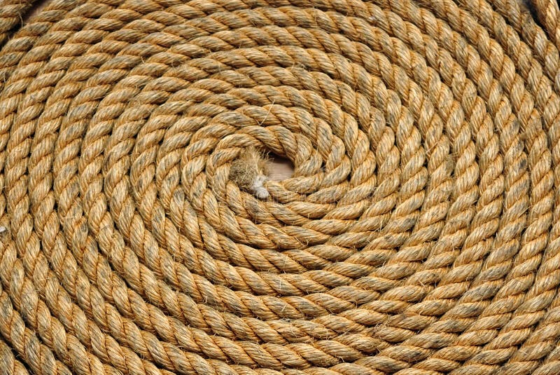 Heavy Duty Yellow Coiled Rope Stock Photo - Image of path, fiber: 10586946
