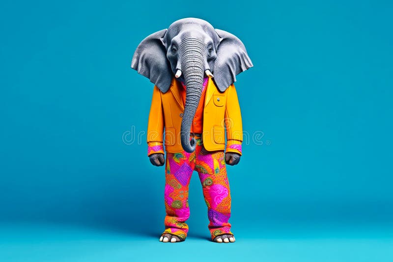 Heavy Elephant Anthropomorphic Bright Colors Trend, Generative AI Stock ...