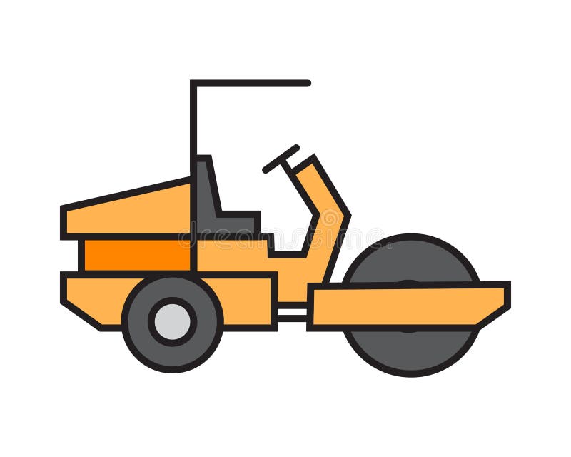 Road Roller Vector Illustration Design. Heavy Construction Machines ...