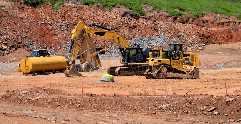 Heavy Equipment at Construction Site Stock Photo - Image of earth, site ...