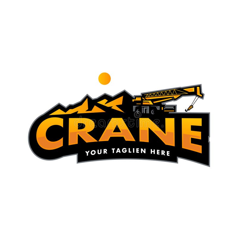 Heavy Equipment Crane on Hill Stock Vector - Illustration of hoist, load: 370122126