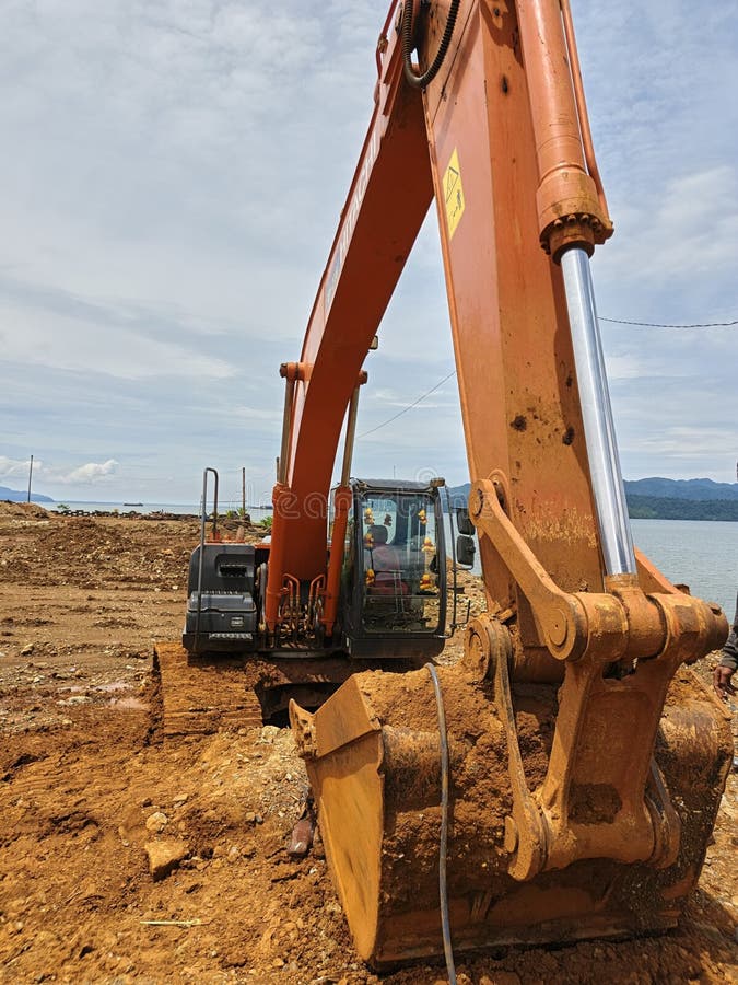 Heavy Equipment Excavator on Standby Waiting for Routine Inspection ...