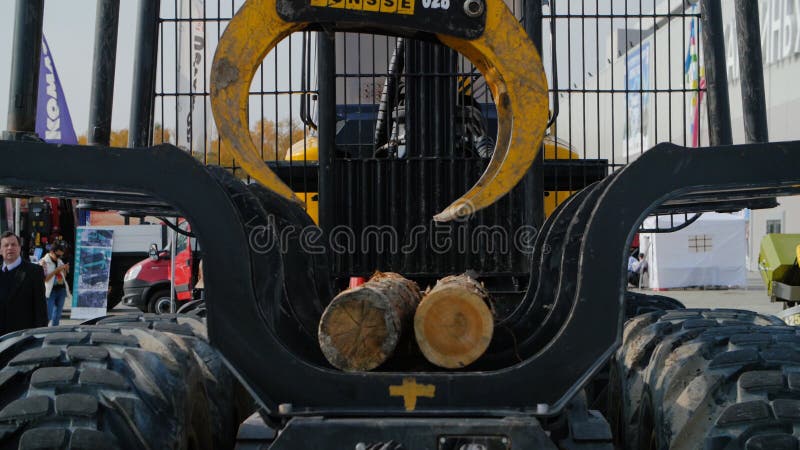 Heavy Equipment Loading with Clipper Cut Logs. Large Log Loader and ...