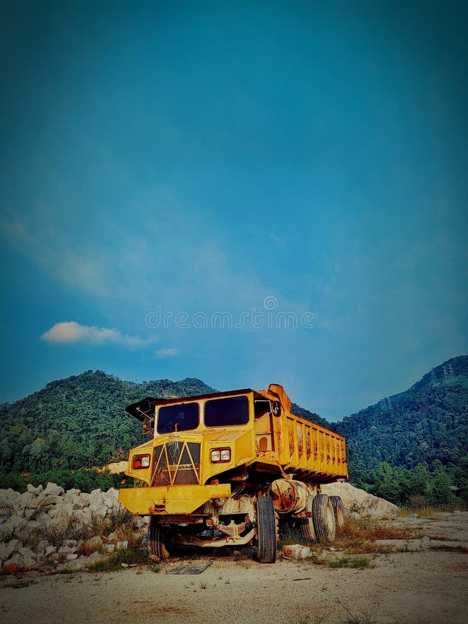 Heavy Equipment Operating in the Stone Mining Area in the Coastal Area ...