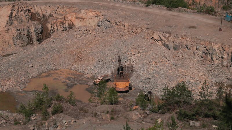 Heavy Equipment and Quarry Operations in Stone Mining Stock Video ...