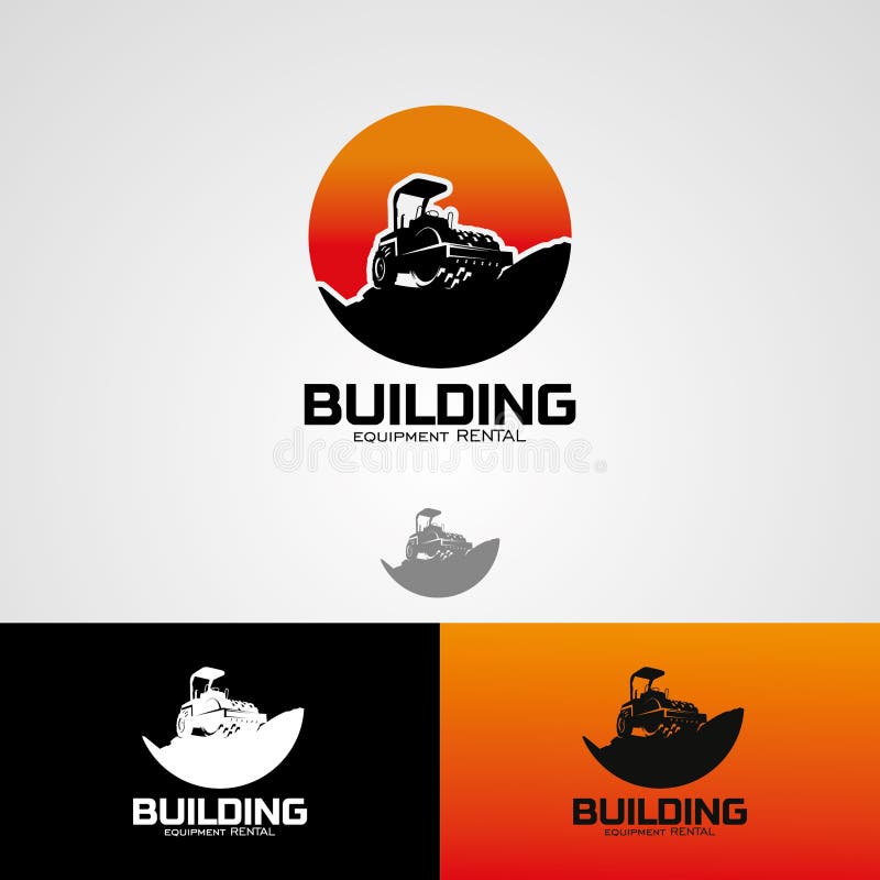 Heavy Equipment Roller Logo Designs Template Stock Vector ...