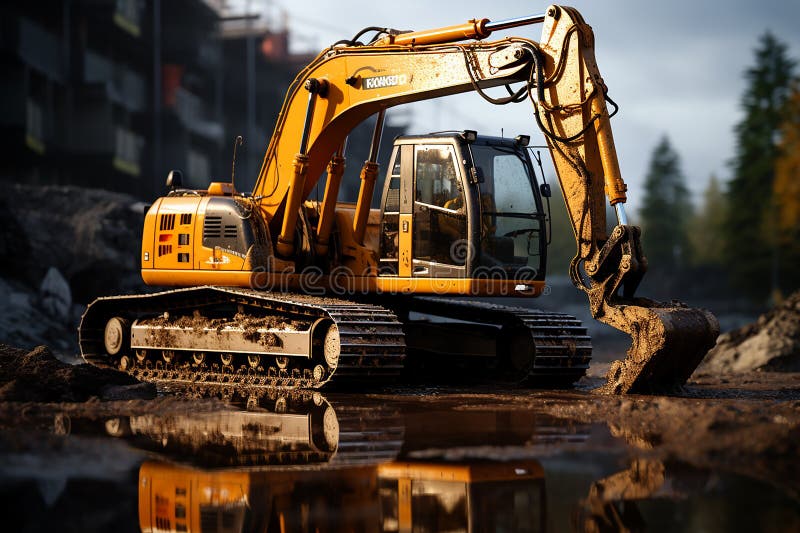 Heavy Excavator As a Machine for Digging the Ground on a Building ...