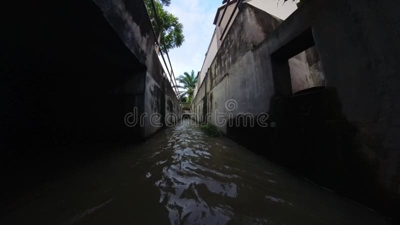 Heavy Flow of Water Along the City Drainage System. Stock Video - Video ...