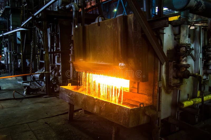 Heavy Forging Plant. Oven with Water Curtain Stock Image - Image of ...