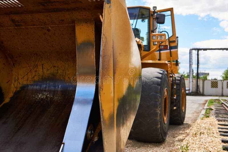 Heavy Front Loader Close Up Stock Image - Image of outdoors, repair ...