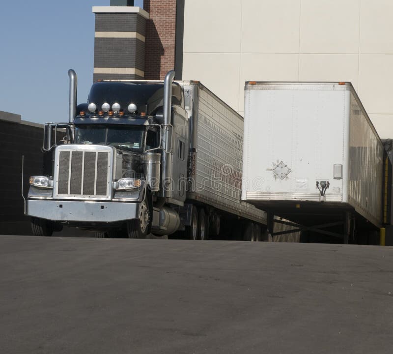 Heavy Goods Truck Loading at Warehouse Stock Photo - Image of travel ...