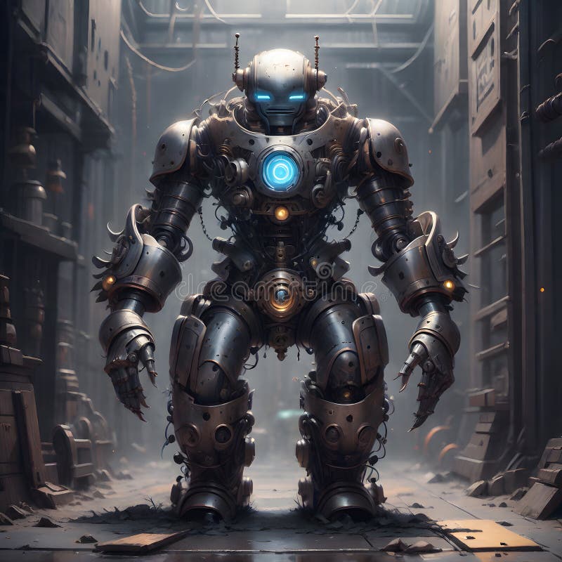 Heavy Humanoid Robot, AI-generatet Stock Illustration - Illustration of ...
