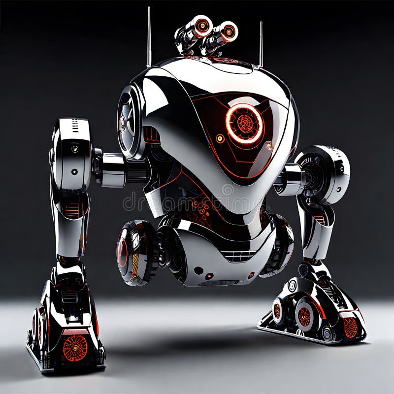 Heavy Humanoid Robot, AI-generatet Stock Illustration - Illustration of ...