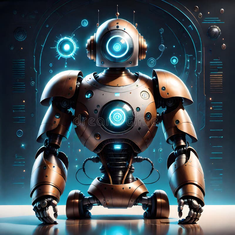 Heavy Humanoid Robot, AI-generatet Stock Illustration - Illustration of ...