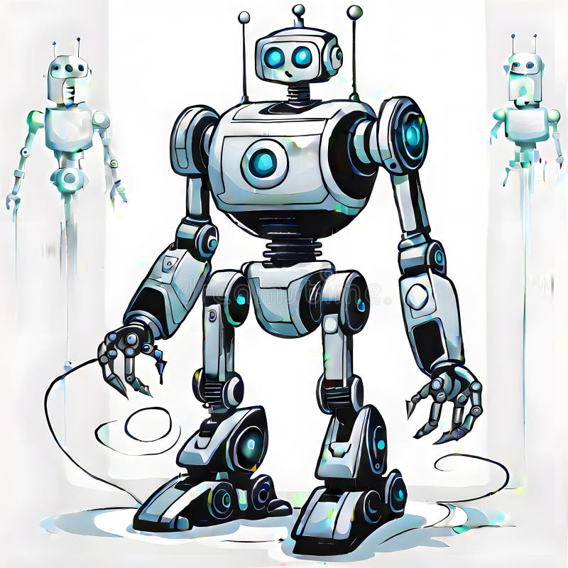 Heavy Humanoid Robot, AI-generatet Stock Illustration - Illustration of ...