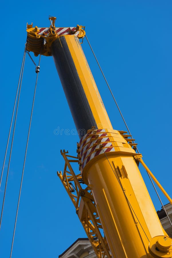 Heavy Hydraulic Crane on Blue Sky Stock Image - Image of iron ...