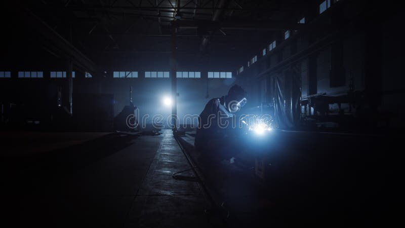 Heavy Industry Engineering Factory Interior with Industrial Worker ...
