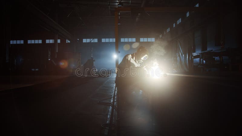 Heavy Industry Engineering Factory Interior with Industrial Worker ...