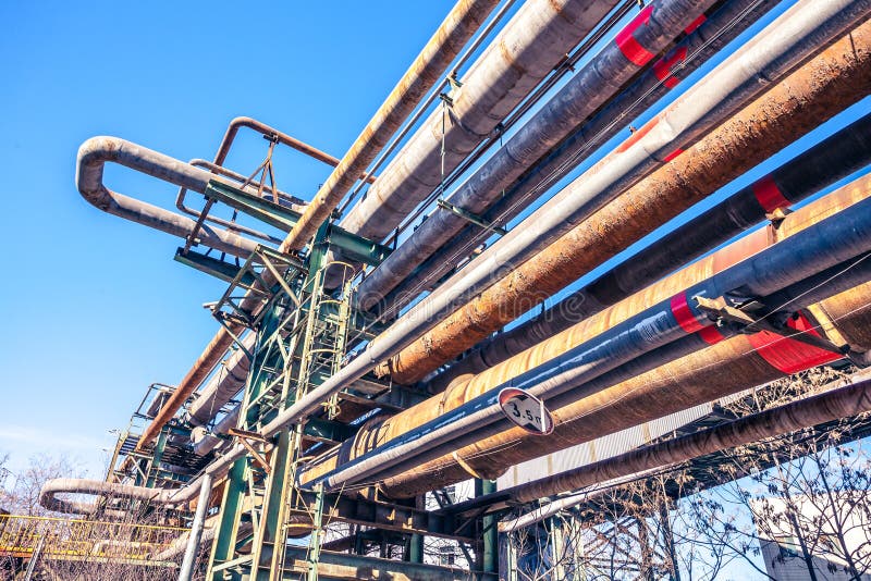 Factory pipelines stock image. Image of iron, global - 19213849