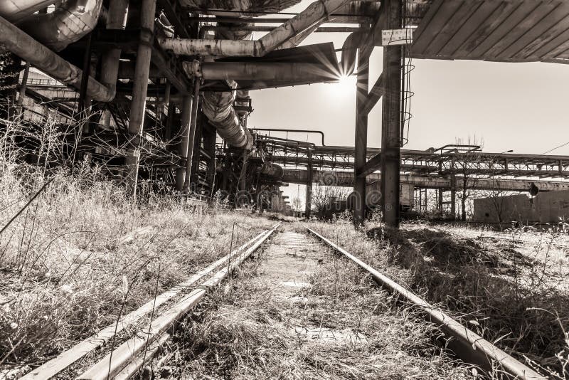 Heavy Industry Factory Pipelines Stock Image - Image of background ...