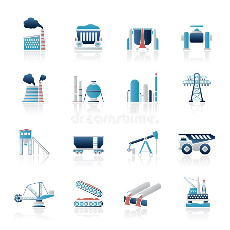 Heavy industry icons stock vector. Illustration of menu - 29480355
