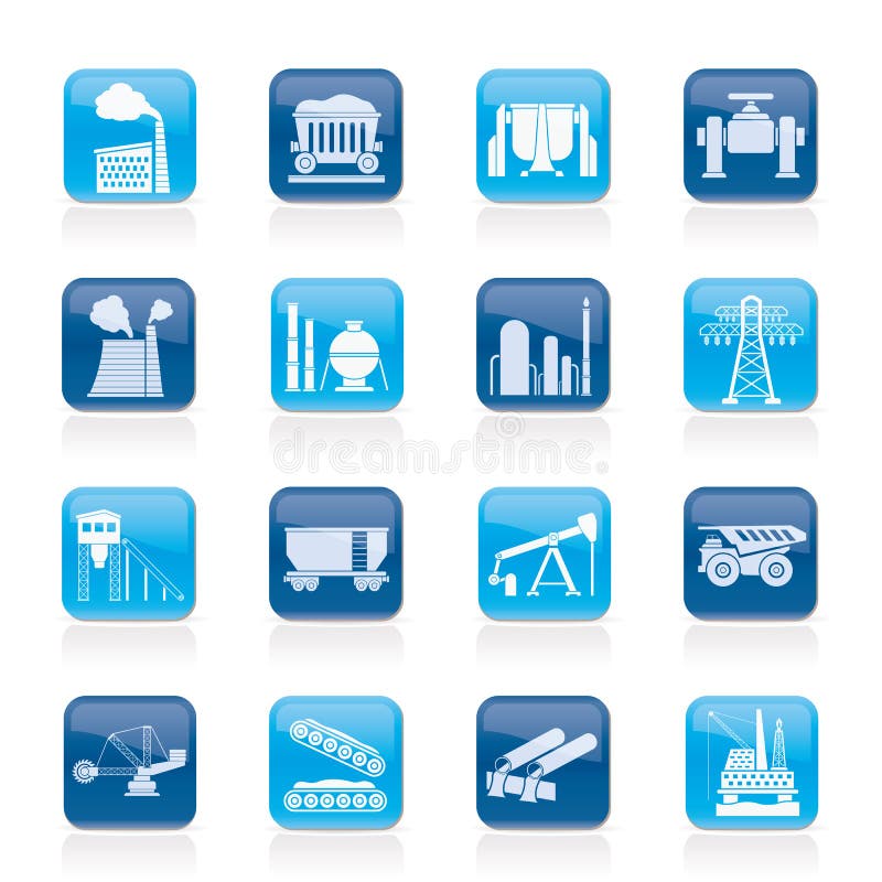 Heavy industry icons stock vector. Illustration of icon - 23939761