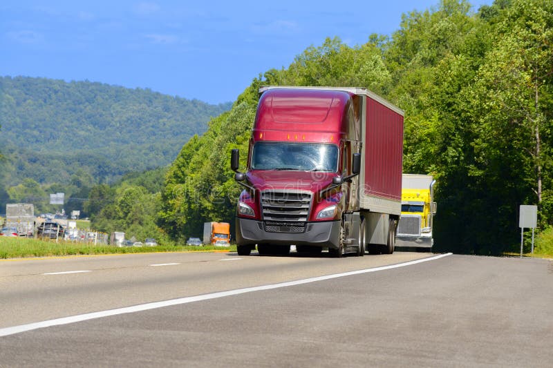 Heavy Interstate Highway Traffic with Copy Space Stock Image - Image of ...