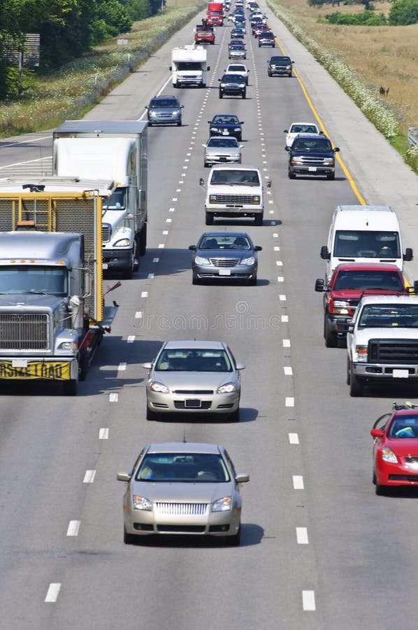 Heavy Interstate Traffic on Highway Stock Image - Image of heavy ...