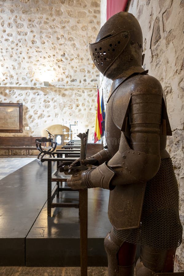 Heavy Iron Armor in a Castle Hall Stock Image - Image of forces ...