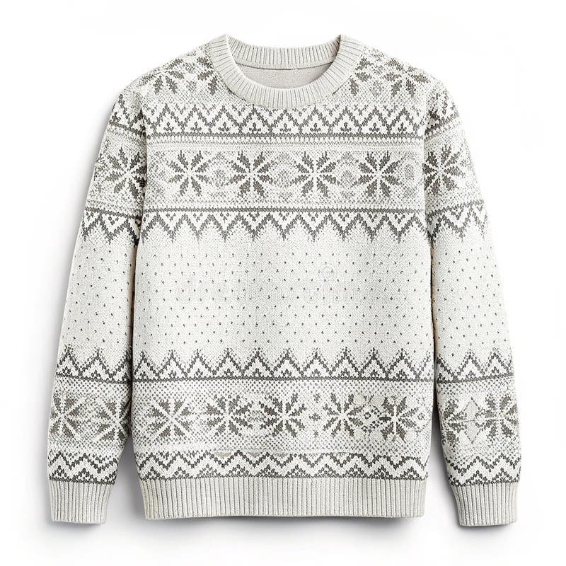 Heavy Knit Sweater with Winter Snowflake Pattern Stock Illustration ...