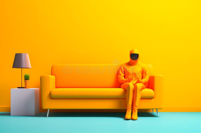 Heavy Lazy Anthropomorphic Bright Colors Trendy, Generative AI Stock ...