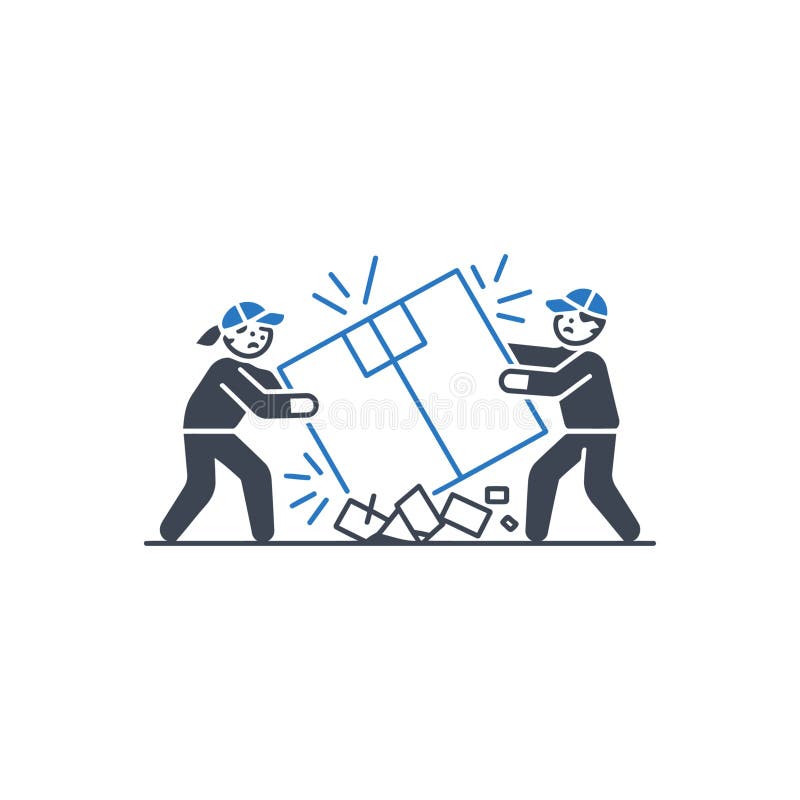 Heavy Lifting Workers Icon stock illustration. Illustration of labor ...