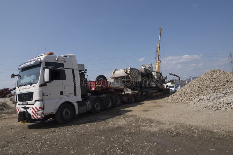 Heavy Load Transport on the Road Editorial Stock Image - Image of ...