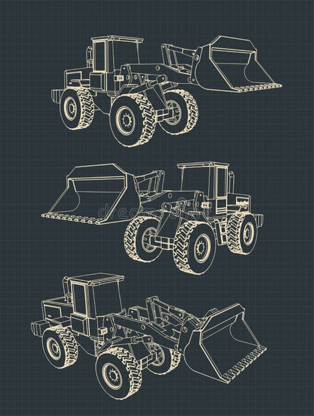 Heavy loader blueprints stock vector. Illustration of draft - 172157564