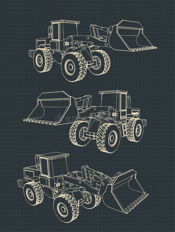 Heavy loader blueprints stock vector. Illustration of draft - 172157564