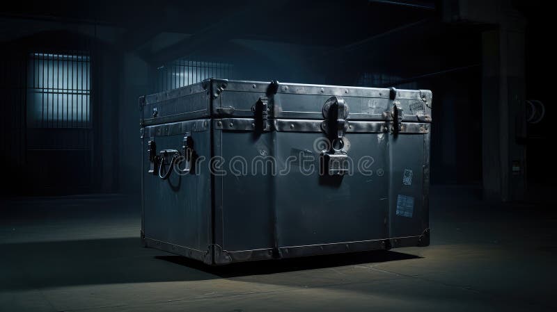 Heavy locked boxes stock illustration. Illustration of durable - 369840227