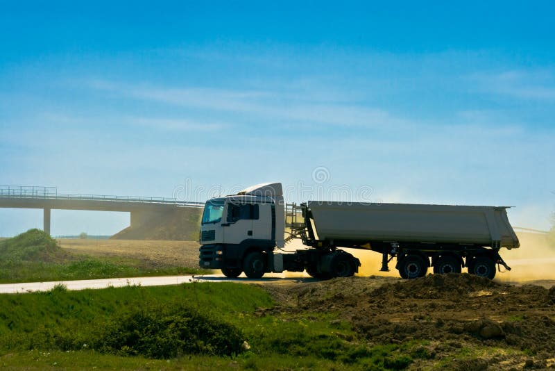 Heavy long truck vehicle stock photo. Image of grass, chain - 5169854