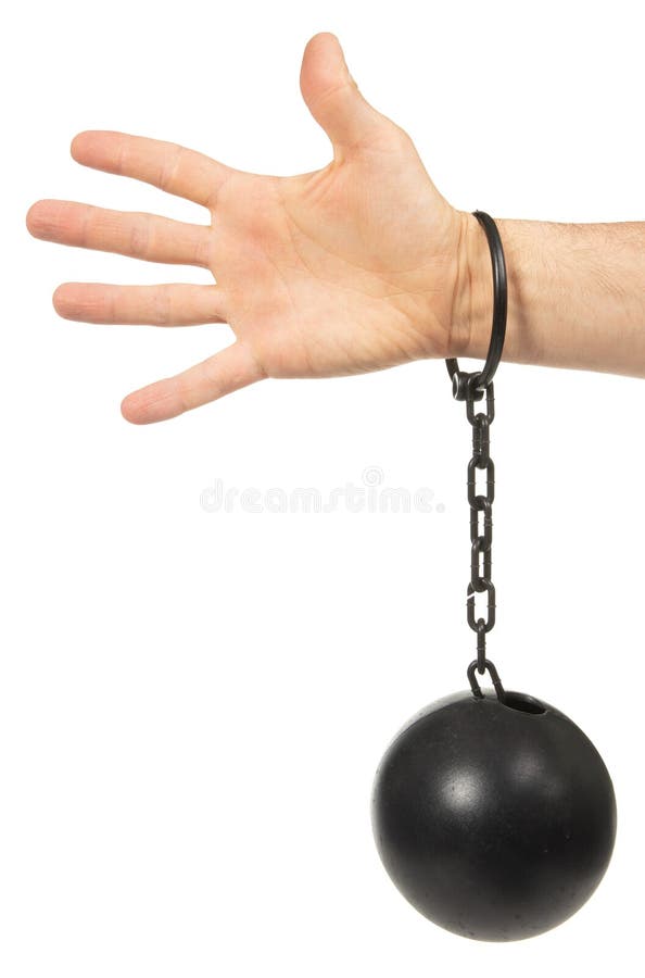 Heavy Looking Ball with Cuff Chain for Prisoners Stock Photo - Image of ...
