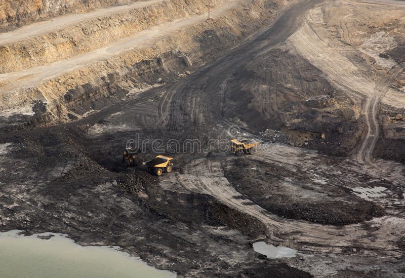 Opencast Coal Mine Showing Benches Stock Photo - Image of coal, fossil ...